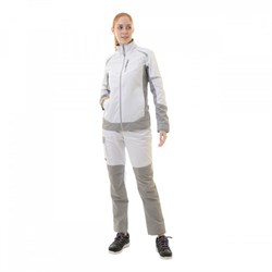 Женские рабочие брюки BRODEKS KS328, белый/серый, 245 г/м2 — купить в Москве по цене 6 300 руб ...